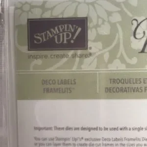 Stampin' Up! | Other | Stampin Up Deco Labels Framelits Dies Sizzix Big ...